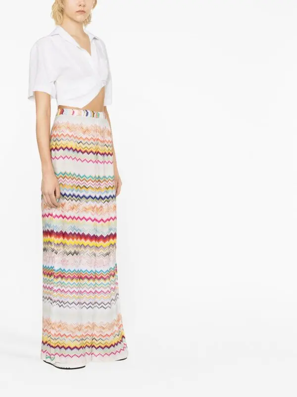 Missoni Zigzag Wide-leg Trousers - Blue