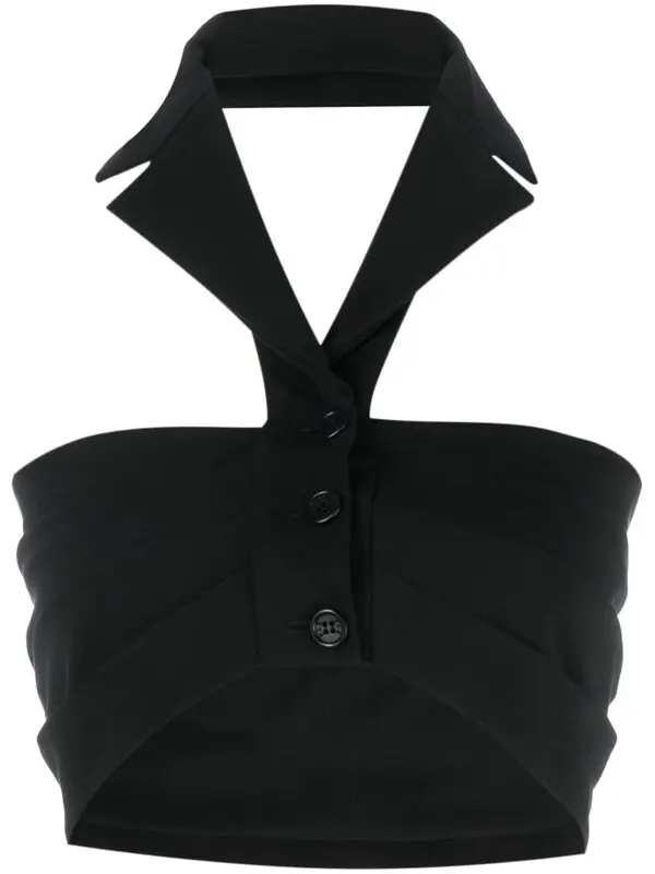 Philosophy Di Lorenzo Serafini Halterneck Buttoned Crop Top