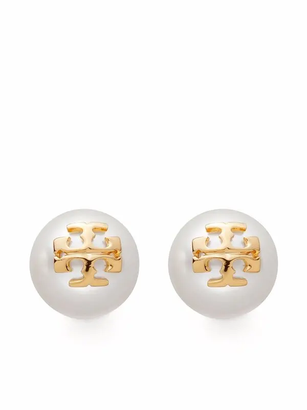 Tory Burch Kira Pearl Stud Earrings - White