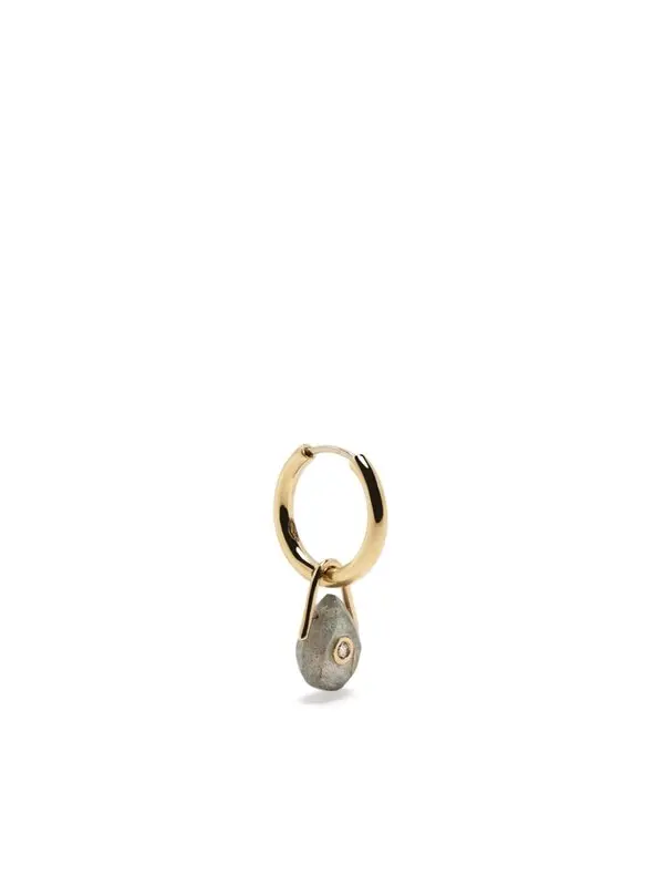 Pascale Monvoisin 9kt Yellow Orso Labradorite Hoop Earring - Gold