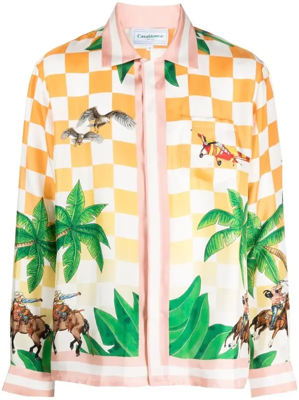 Casablanca Tennis Club Silk Shirt