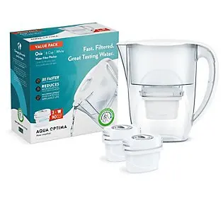 AQUA OPTIMA 94oz. Water Filter Oria Pitcher W/ Filters - One-color
