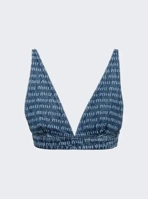 Miu Miu Denim Logo Top