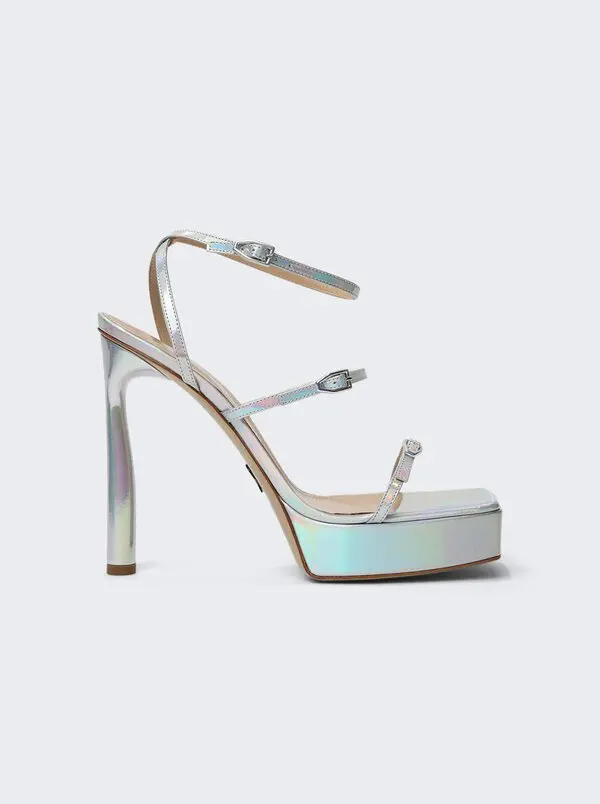 PAUL ANDREW Slinky Platform Sandals - Iridescent Mirror