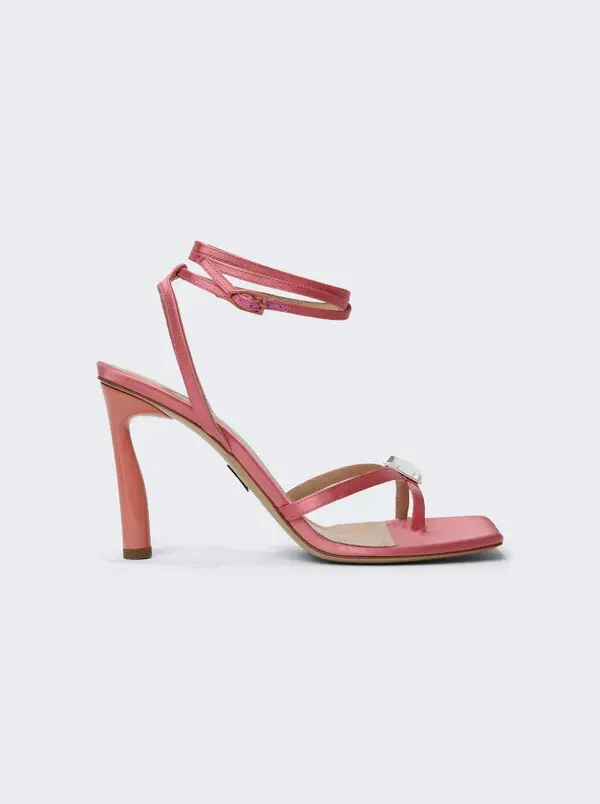 PAUL ANDREW Cube Toe Ring High Heel Sandal - Blossom Pink