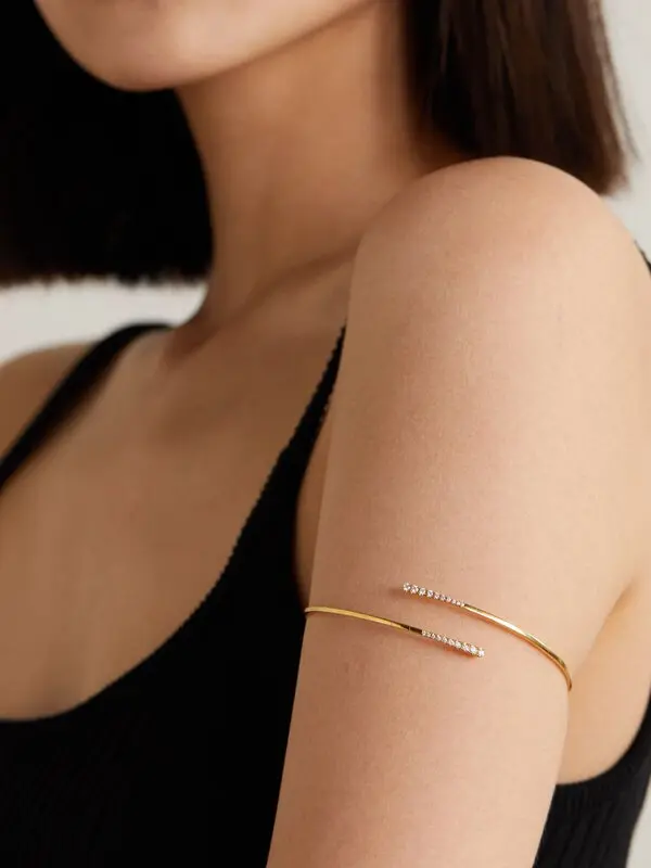 DIANE KORDAS 9-karat Diamond Arm Cuff - Gold