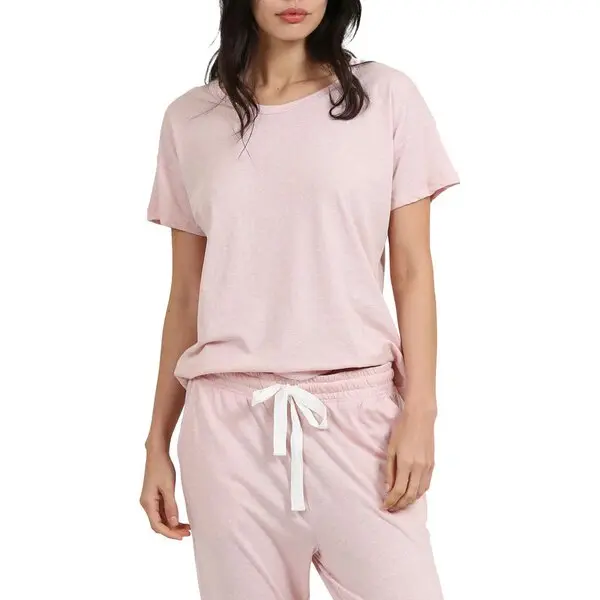 PAPINELLE Jade Short Sleeve Organic Cotton Pajama Top - Pink
