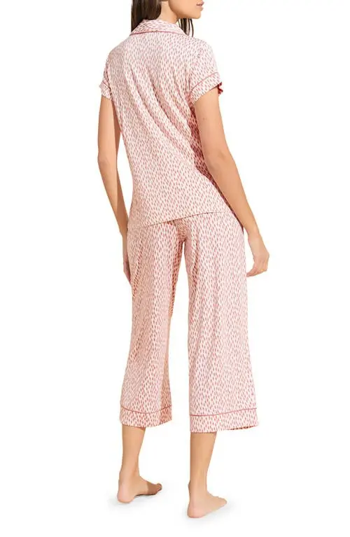 Eberjey Gisele Printed Short Sleeve Cropped Pajamas