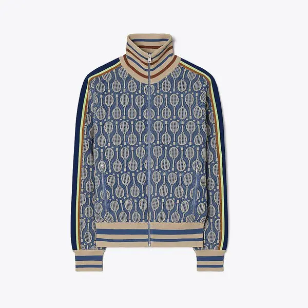 Tory Burch Tech Knit Jacquard Jacket - Vintage Racquet Club