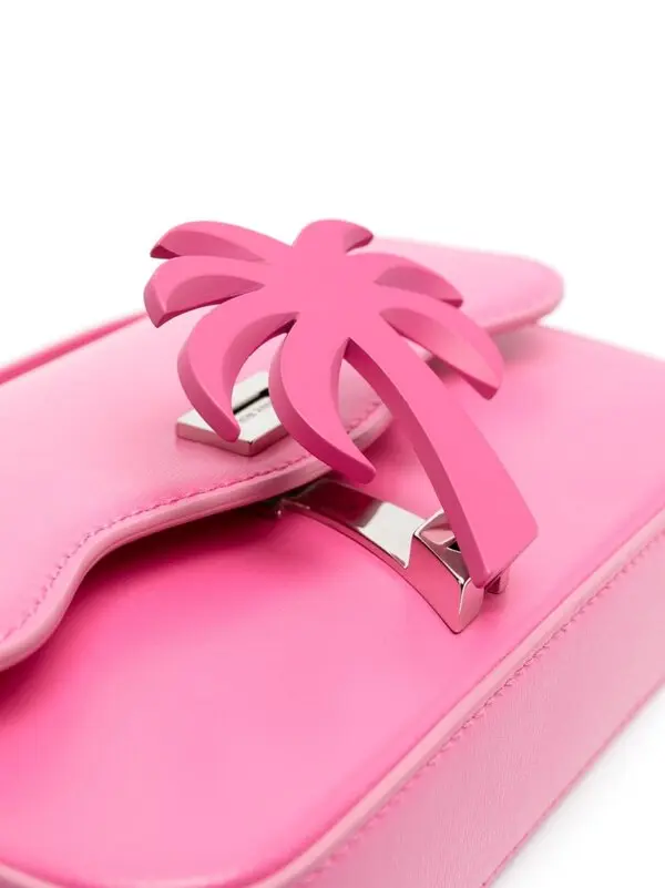 Palm Angels Bridge Leather Crossbody Bag - Pink