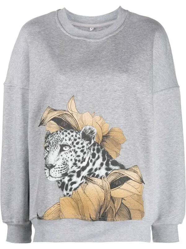 IOANA CIOLACU Graphic-print Sweatshirt - Grey