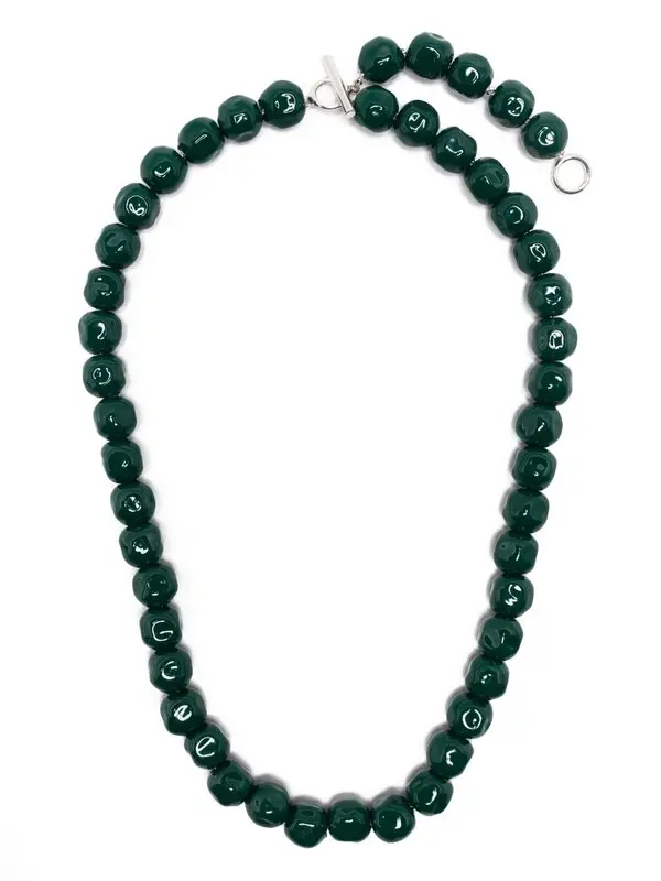 JIL SANDER Enamel Beaded Necklace - Green