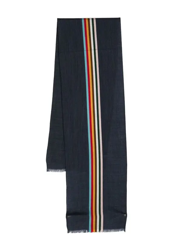Paul Smith Logo-stripe Scarf - Blue