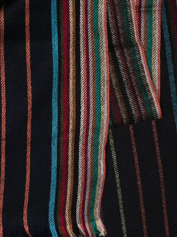Paul Smith Wool-silk Signature Stripe Scarf - Blue