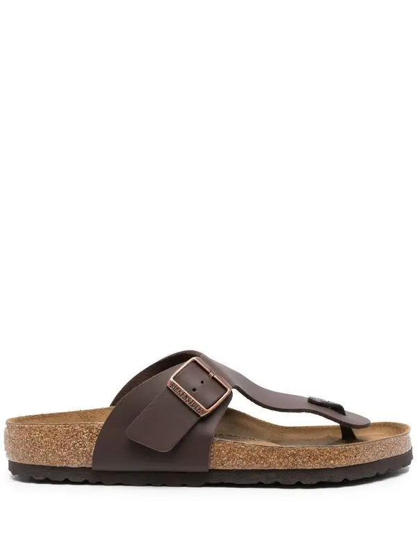 BIRKENSTOCK Gizeh Slip-on Leather Sandals - Brown