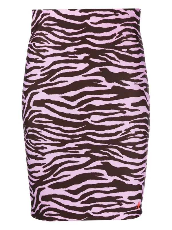 Attico Zebra-print Pencil Midi Skirt - Pink