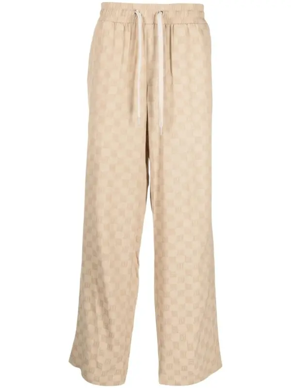 MISBHV Logo-print Wide-leg Trousers - Neutrals