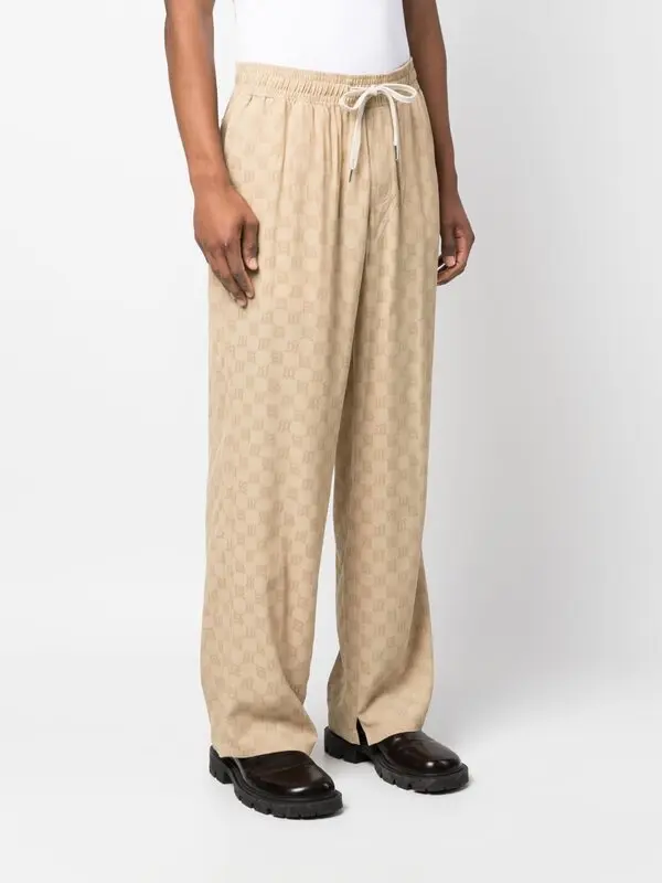 MISBHV Logo-print Wide-leg Trousers - Neutrals
