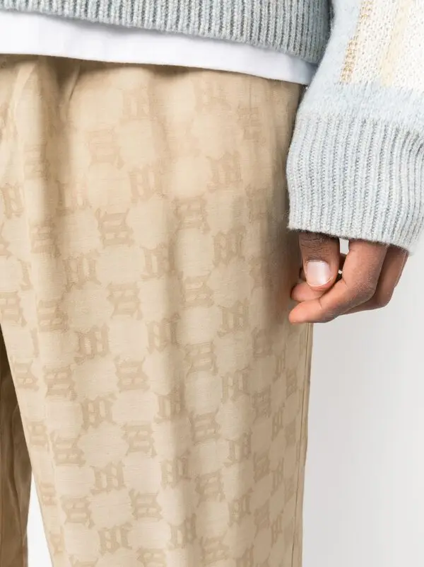 MISBHV Logo-print Wide-leg Trousers - Neutrals