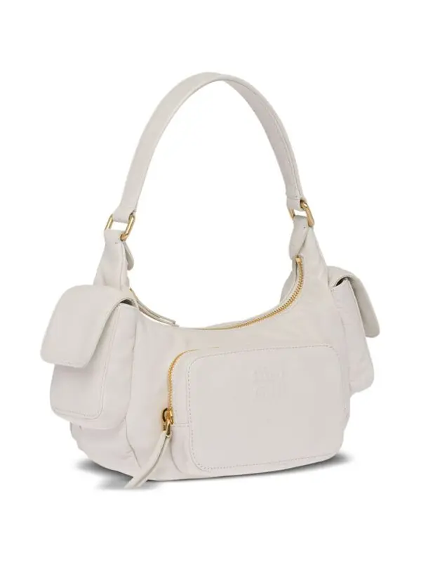 Miu Miu Logo-embossed Shoulder Bag - White