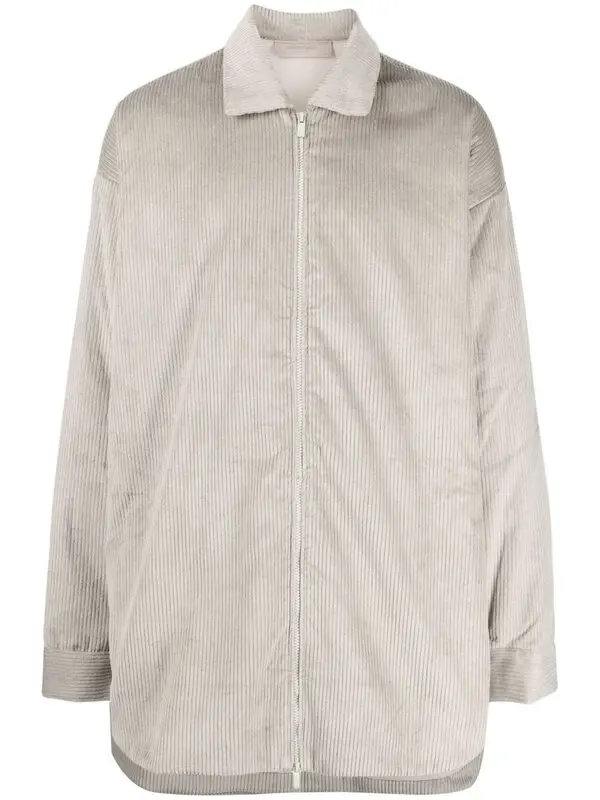 Fear Of God Corduroy Zip-up Shirt Jacket - Grey