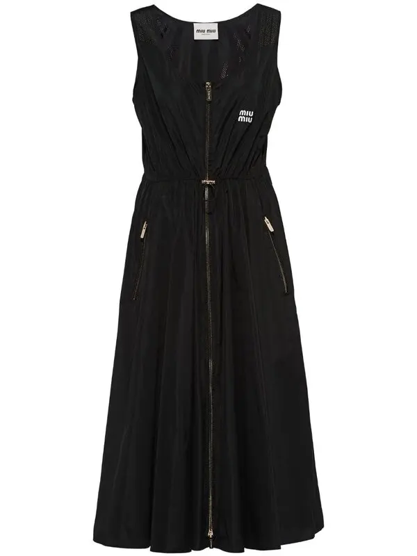 Miu Miu Sleeveless Zip-up Midi Dress