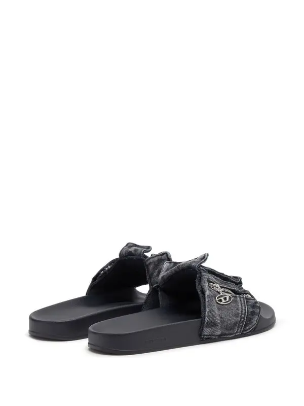 Diesel Sa-Mayemi Pk Denim Slides In Black - 40% Off | Editorialist
