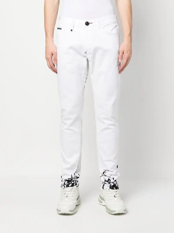 Philipp Plein Graphic-print Slim-cut Jeans