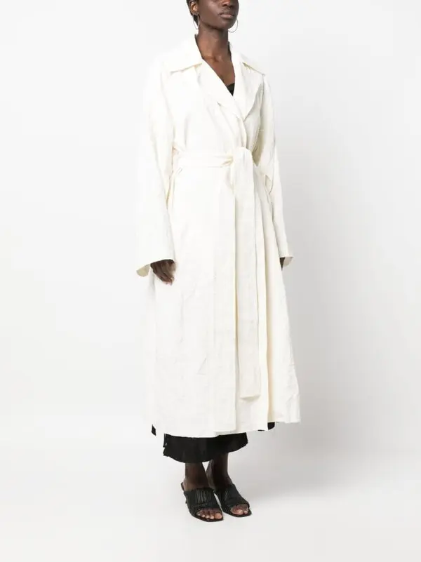 QUIRA Double-breasted Cotton Coat - Neutrals