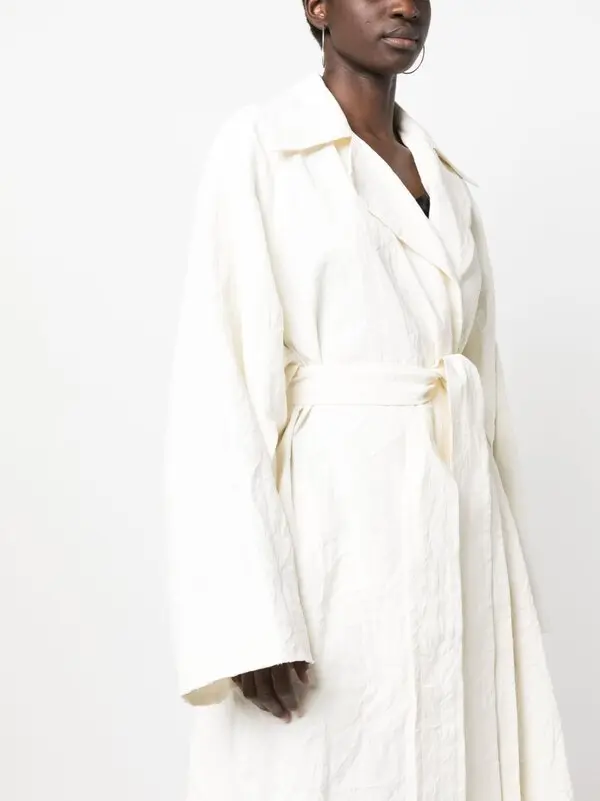 QUIRA Double-breasted Cotton Coat - Neutrals