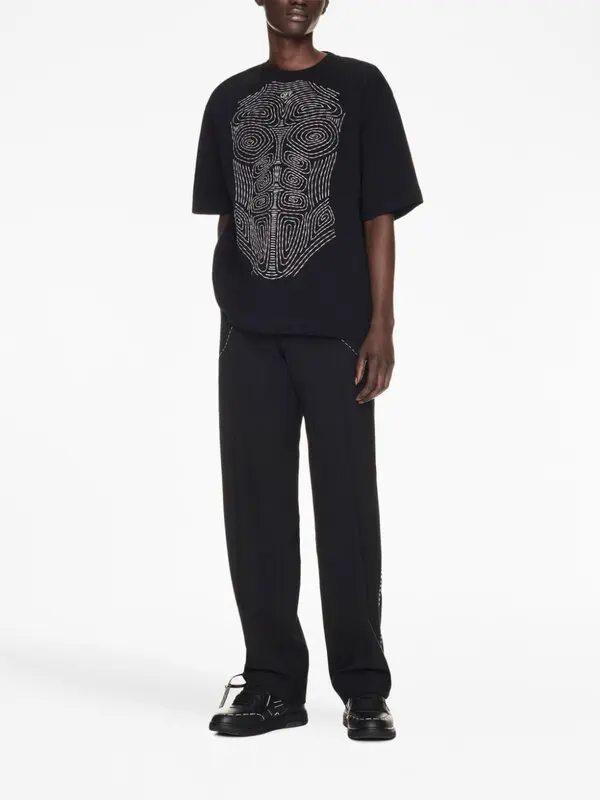 Off-White Body Stitch Cotton T-shirt - Black