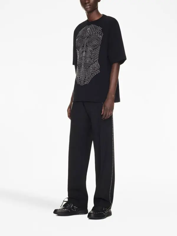 Off-White Body Stitch Cotton T-shirt - Black