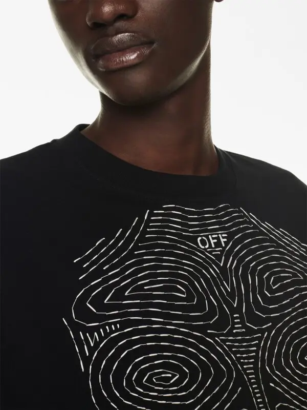 Off-White Body Stitch Cotton T-shirt - Black