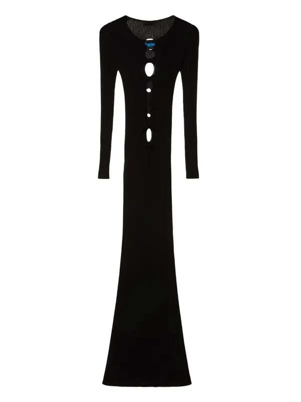 Off-White Cut-out Knitted Long Dress