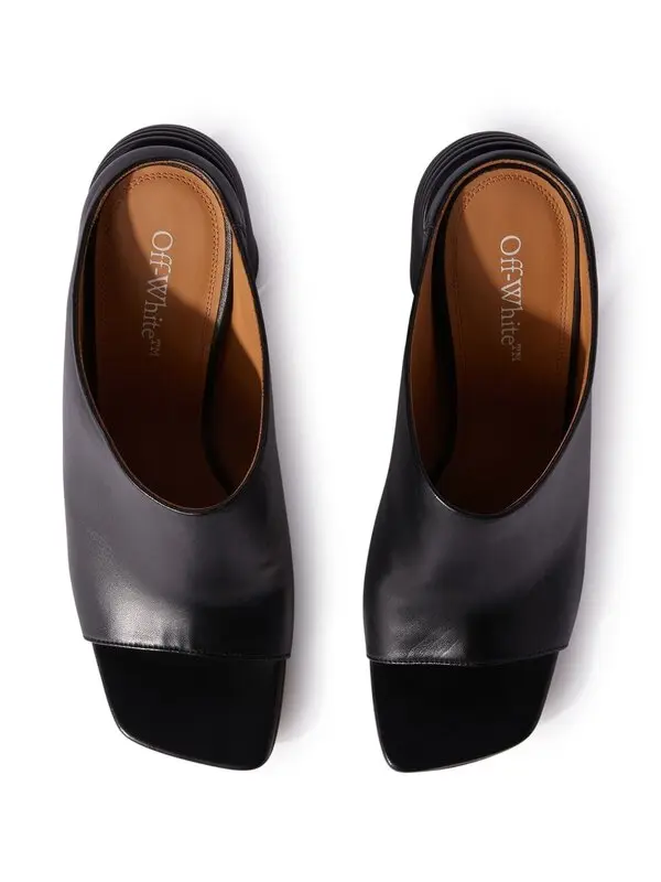 Off-White Open-toe Leather Sandals - Black