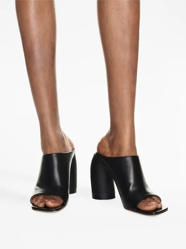 Off-White Open-toe Leather Sandals - Black