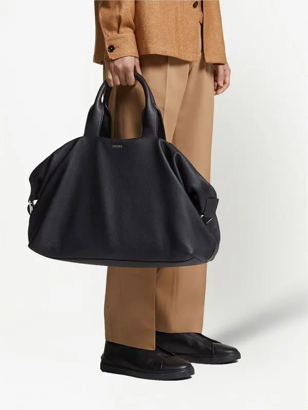 Zegna Raglan Deerskin Holdall - Black