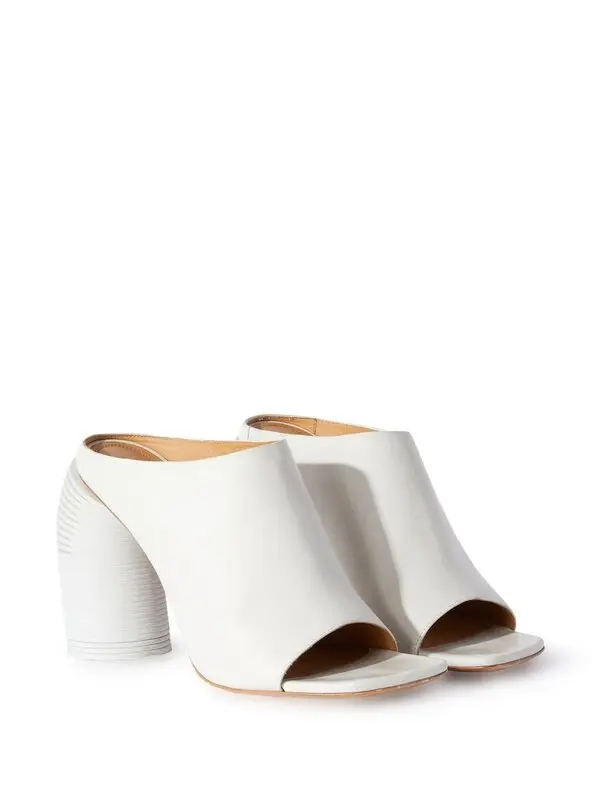 Off-White Leather Mules - White