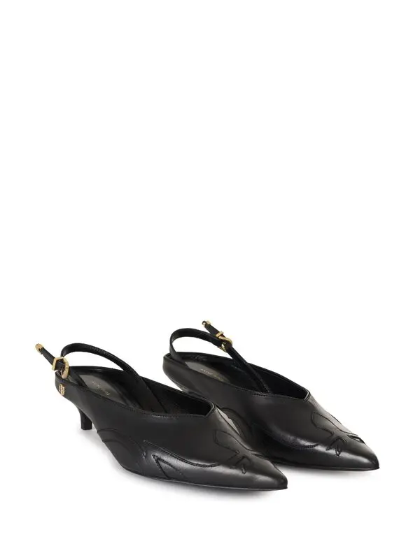 ANINE BING Rae 38mm Leather Slingback Pumps
