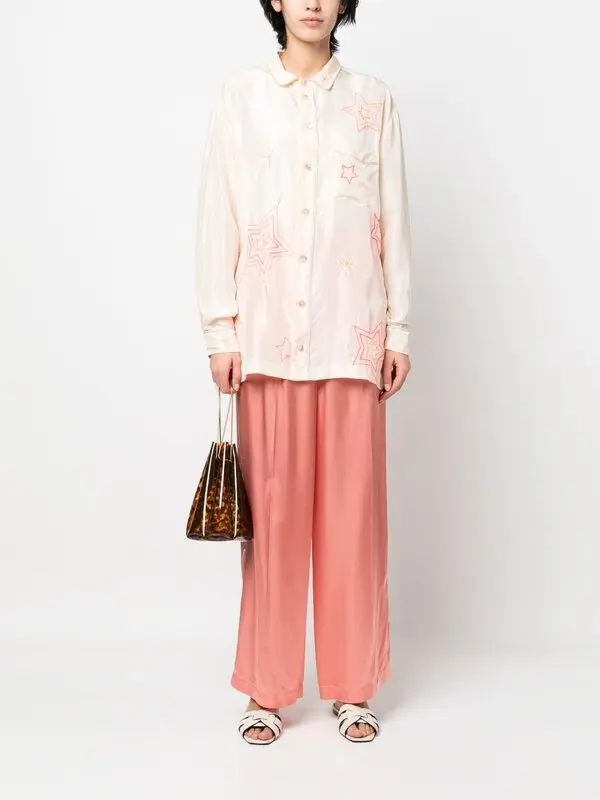 FORTE_FORTE Satin-finish Gathered Trousers - Pink