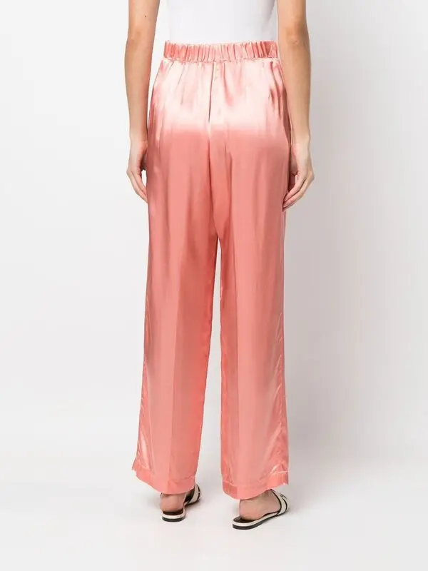 FORTE_FORTE Satin-finish Gathered Trousers - Pink