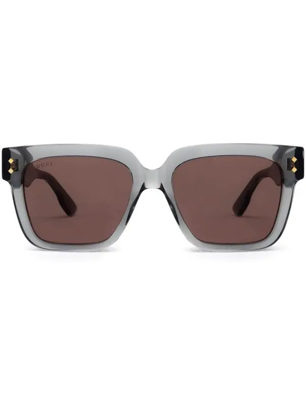 Gucci Logo Square-frame Sunglasses - Grey