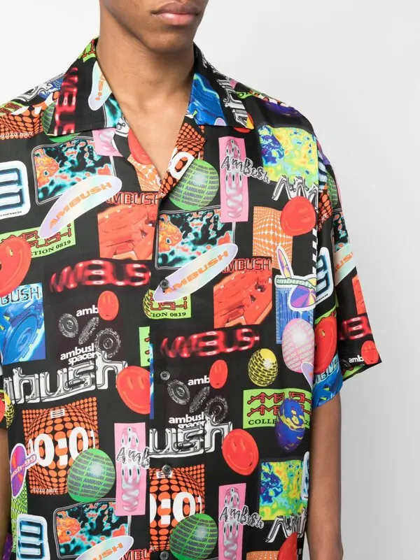 AMBUSH Graphic-print Short-sleeve Shirt - Black