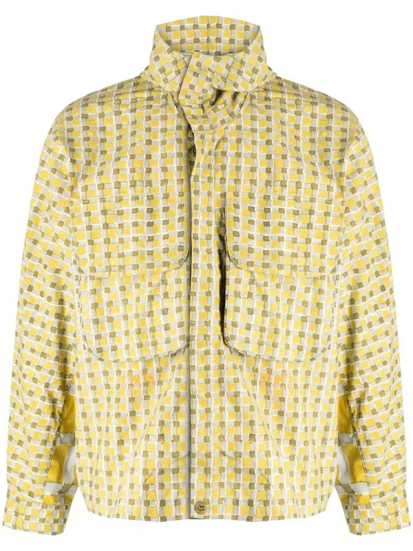 STORY MFG. Forager Check-print Jacket - Yellow
