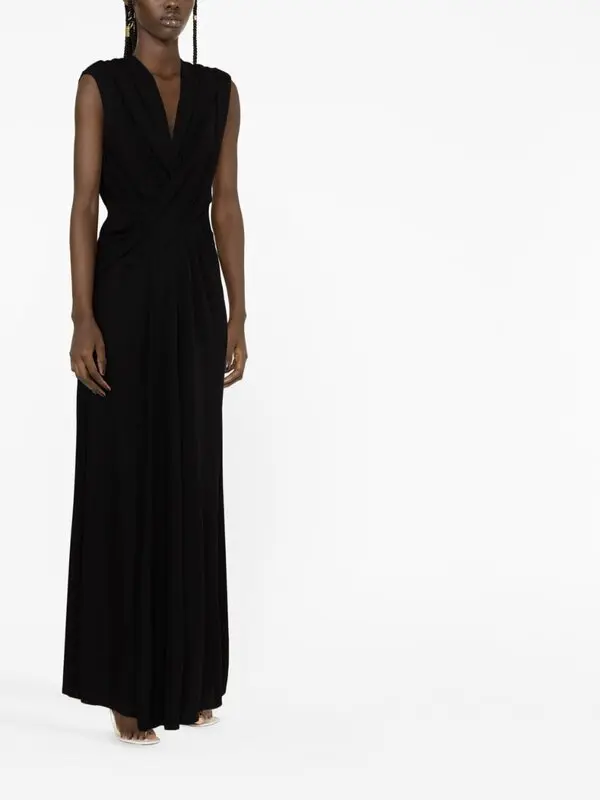 Alberta Ferretti Sleeveless V-neck Maxi Dress