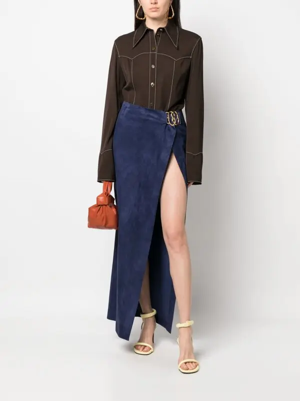 Bally Suede Maxi Wrap Skirt