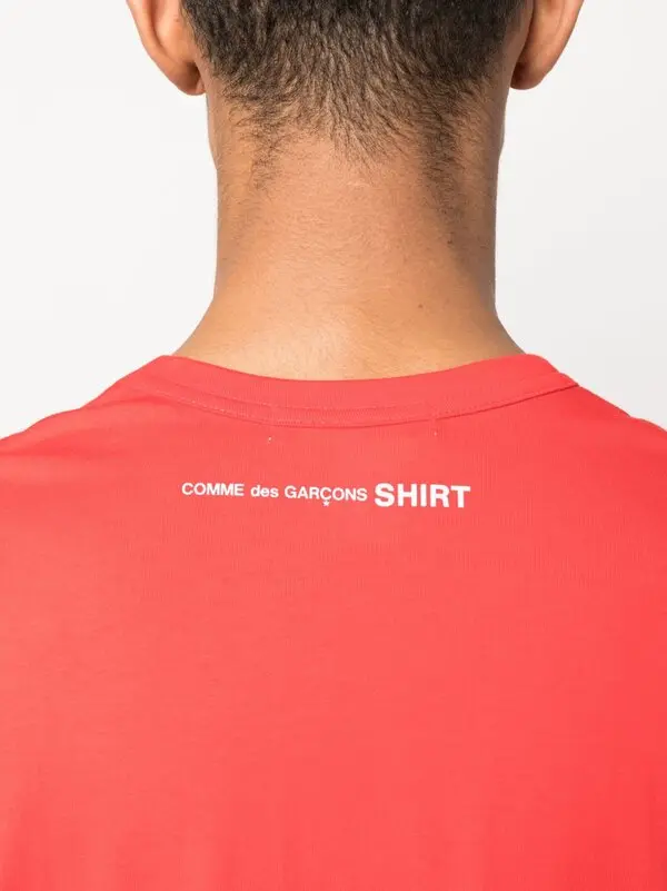 Comme Des Garçons Logo-print Cotton T-shirt - Red