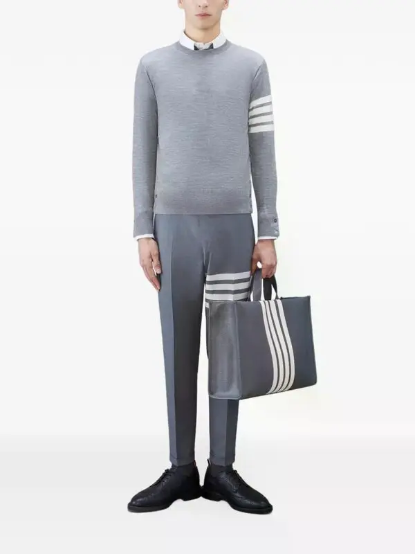 Thom Browne 4-bar Crew-neck Sweater - Grey