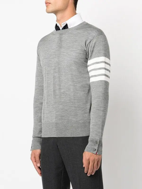 Thom Browne 4-bar Crew Neck Jumper - Grey