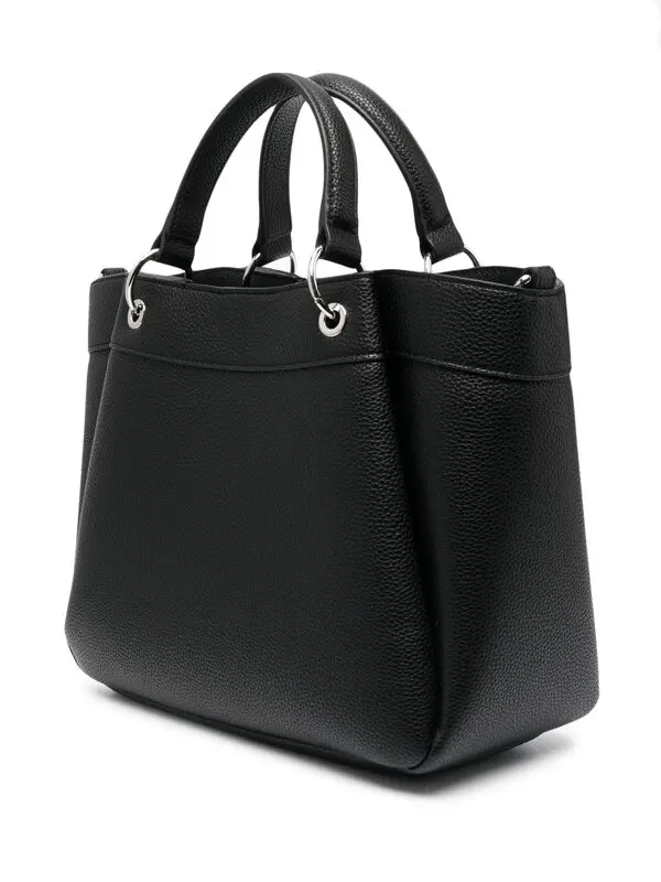 Armani Exchange Logo-print Leather Tote - Black